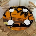 Elastic Round Tablecloth for Folding Table, Summer Beach Resort for ...