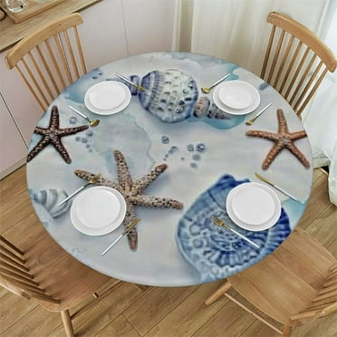 FOLINS&HOME 60 inch Round Tablecloth - Waterproof, Wrinkle Free, Heavy ...