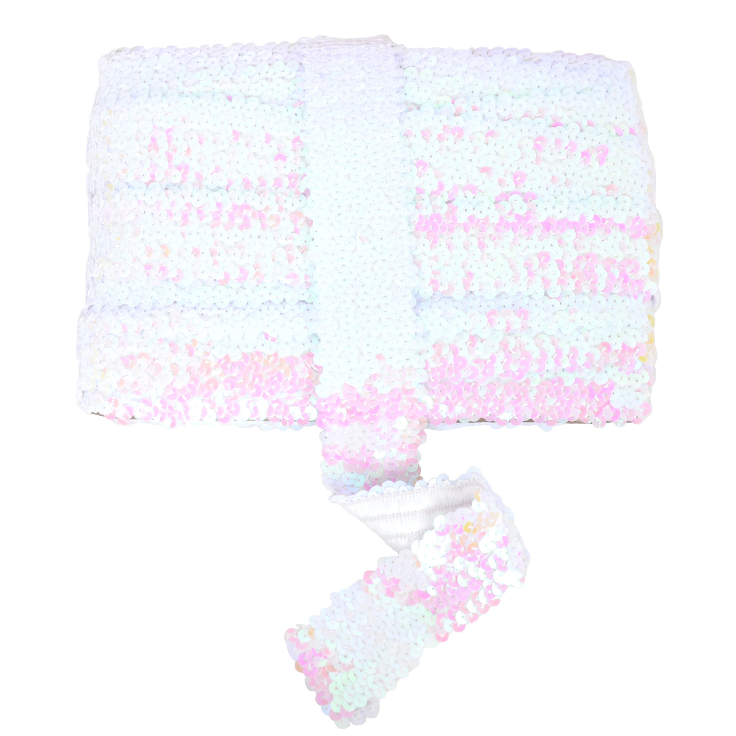 Elastic Sequin Trim, 1.9 Inch 5 Row Flat Glitter Paillette Sequin ...