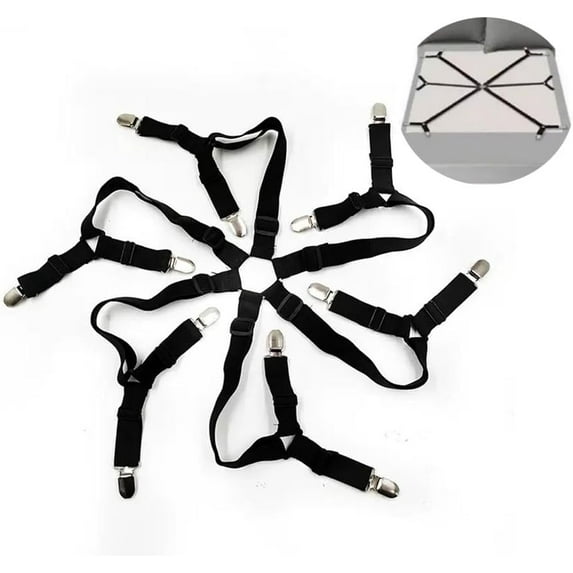 Elastic Sheet Fasteners for Staying Bedsheet Flat, Adjustable Bed Sheet ...