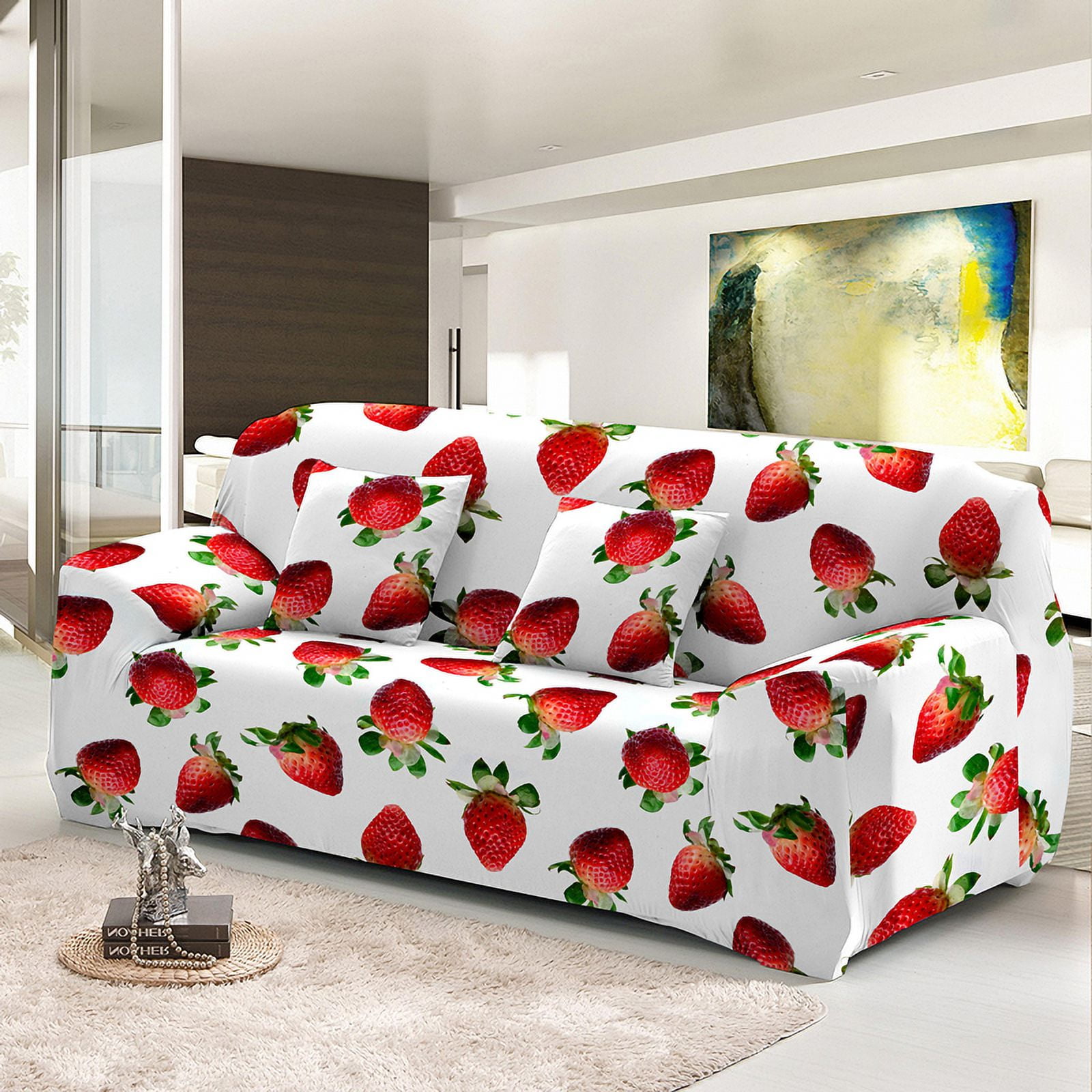 Elastic Slipcovers Fruit Print Sofa Cover For Living Room Tight Wrap ...