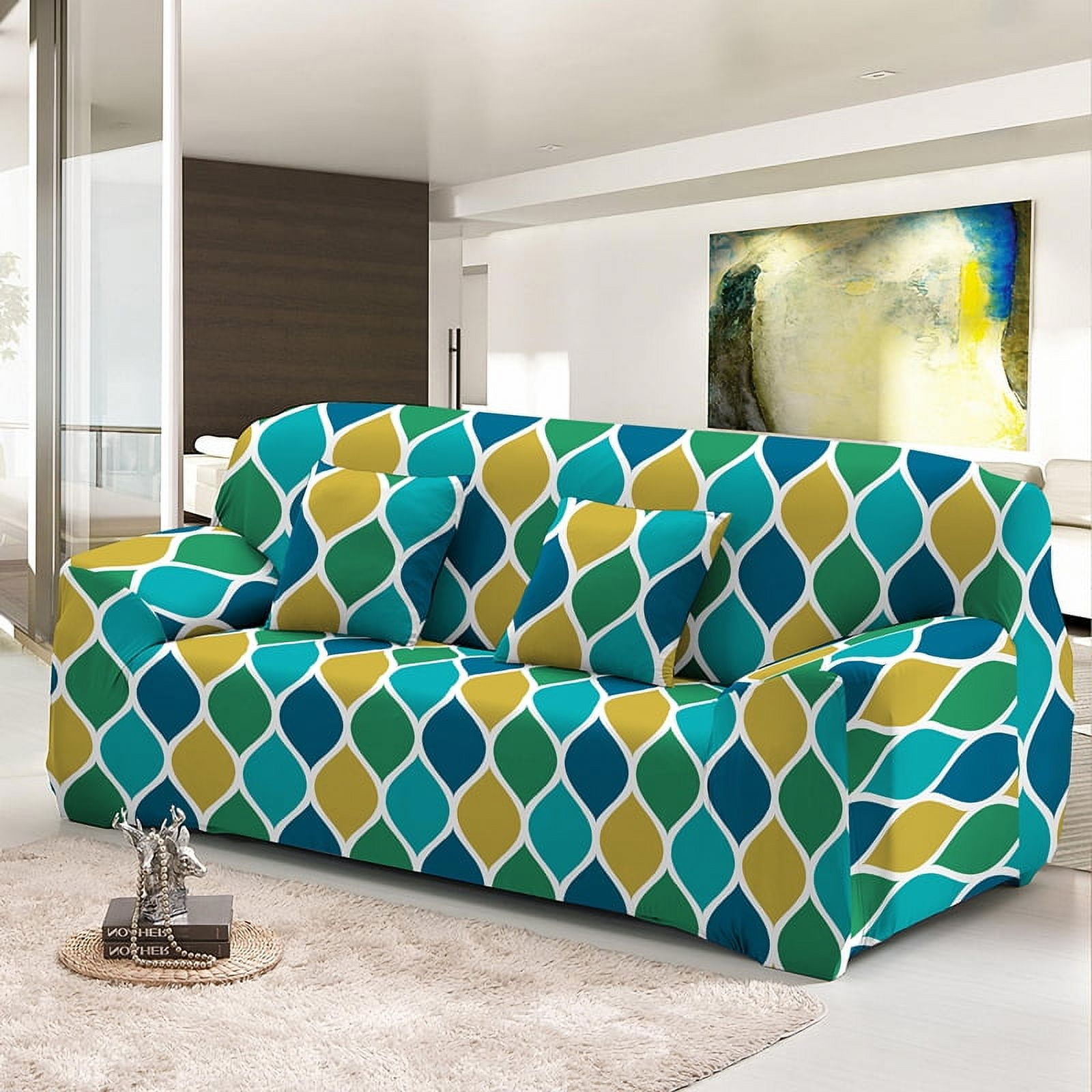 Elastic Slipcovers Geometric Corner Combination Sofa Cover For Living ...