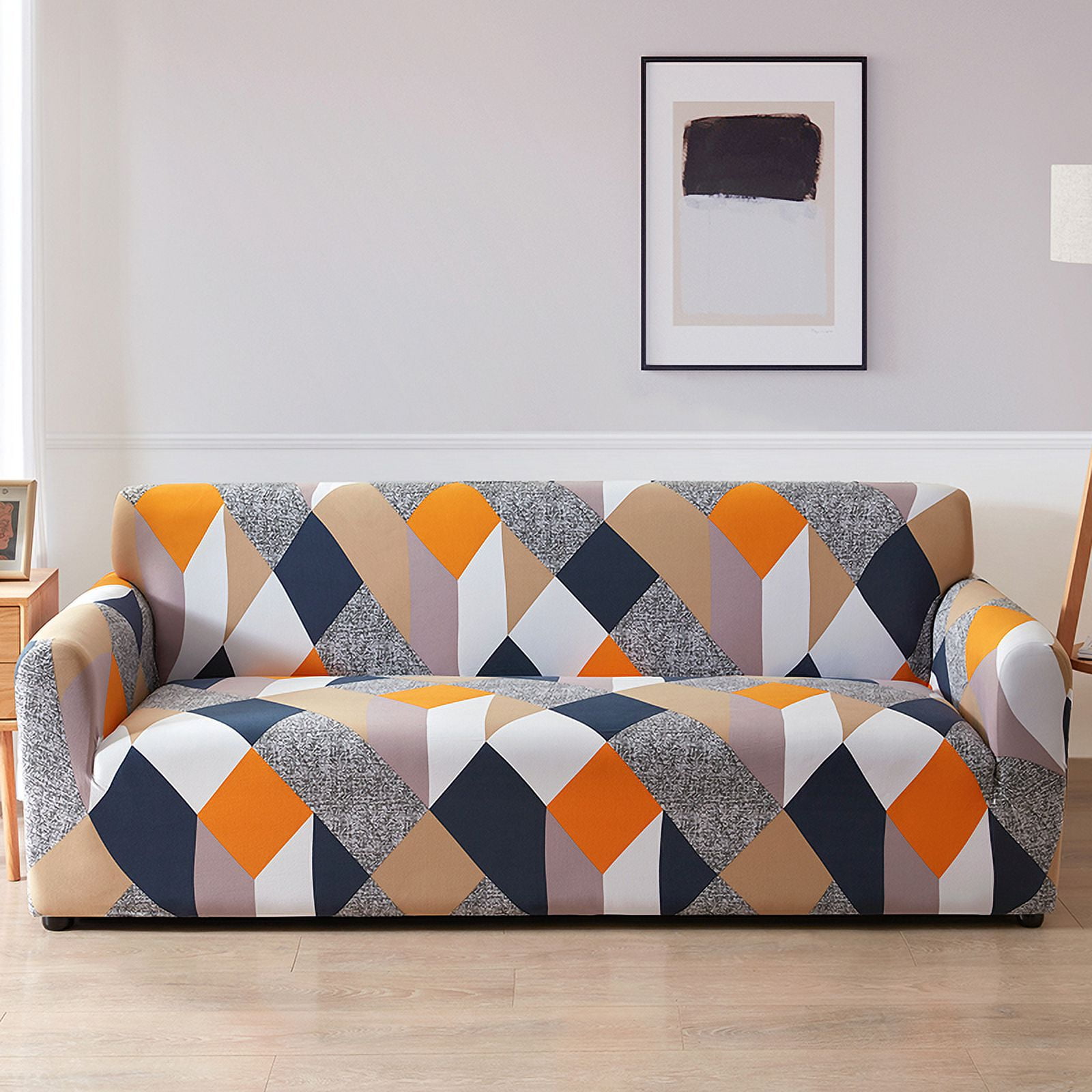 Elastic Sofa Cover 1/2/3/4 Seater L Shaped Black and white Grain Corner ...