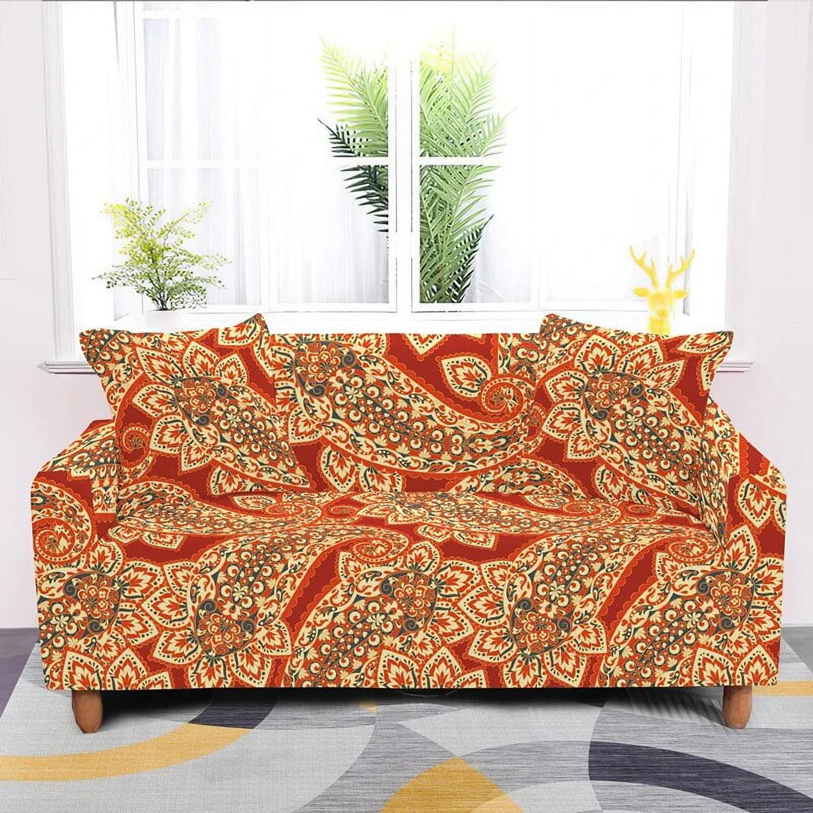 Elastic Sofa Cover Bohemia Traditional Paisley Print For Living Room 1 ...