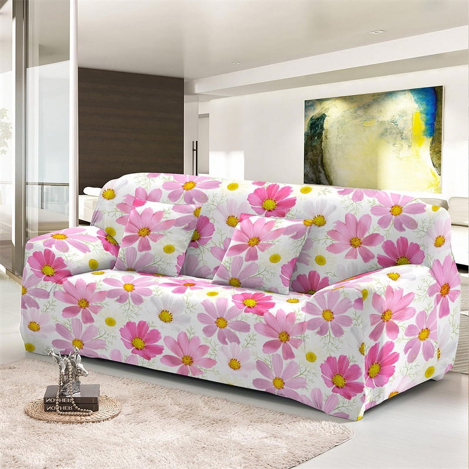 Elastic Sofa Cover For Living Room Adjustable Flower Sofas Chaise Covers Lounge Sectional Couch ...