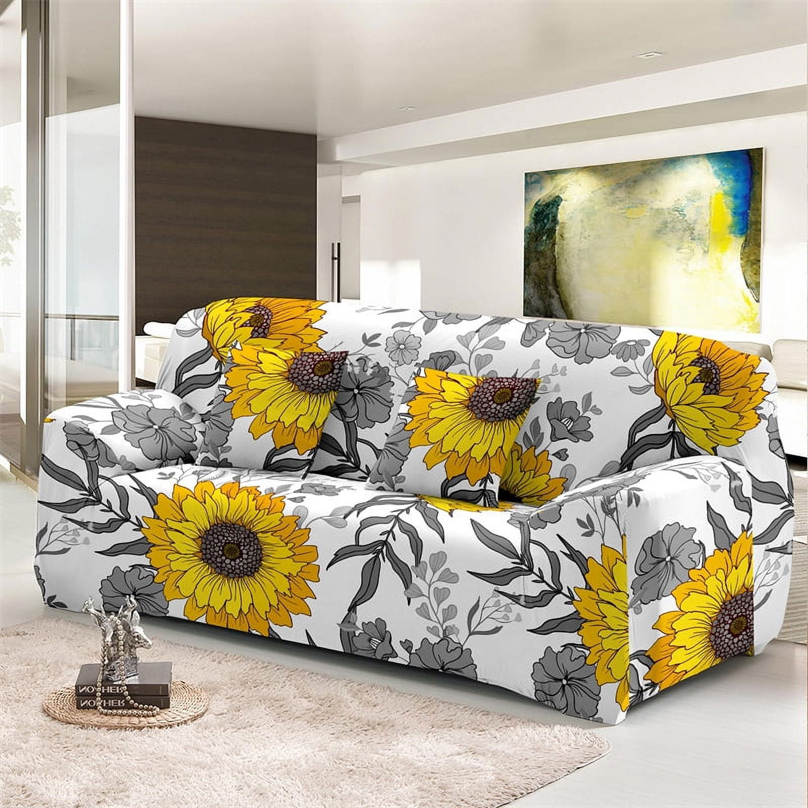 Elastic Sofa Cover For Living Room Adjustable Flower Sofas Chaise ...