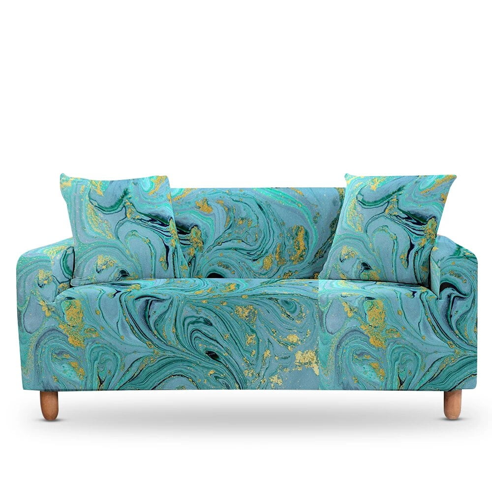Elastic Sofa Cover For Living Room Watercolor Marble Sofas Chaise ...