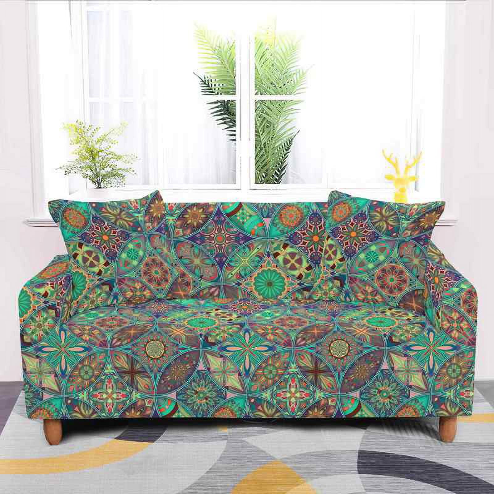 Elastic Sofa Cover Mandala Sectional Slipcover Tight Wrap All-inclusive ...