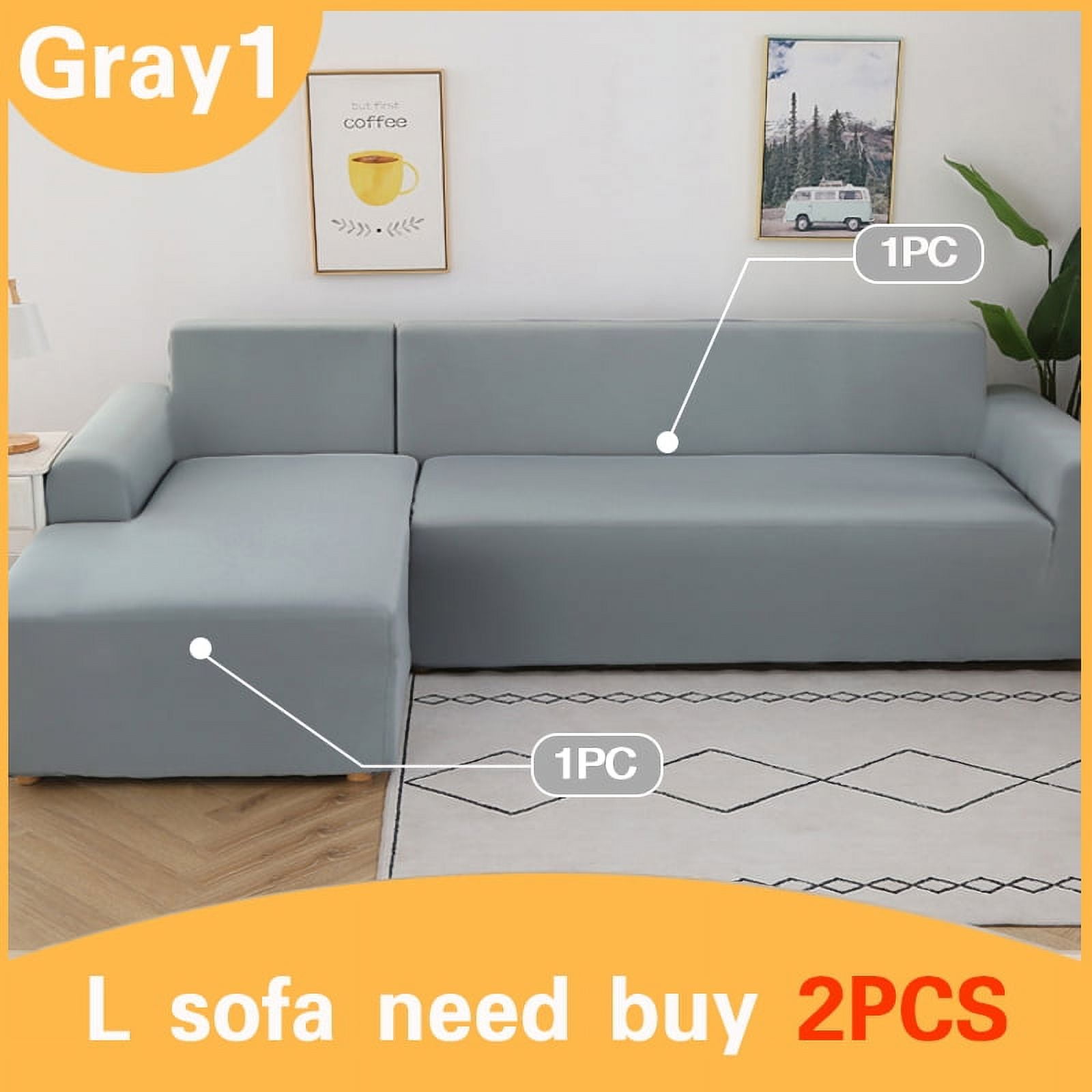 Elastic Sofa Cover Stretch Couch Covers 1/2/3/4 Seater for Living Room ...