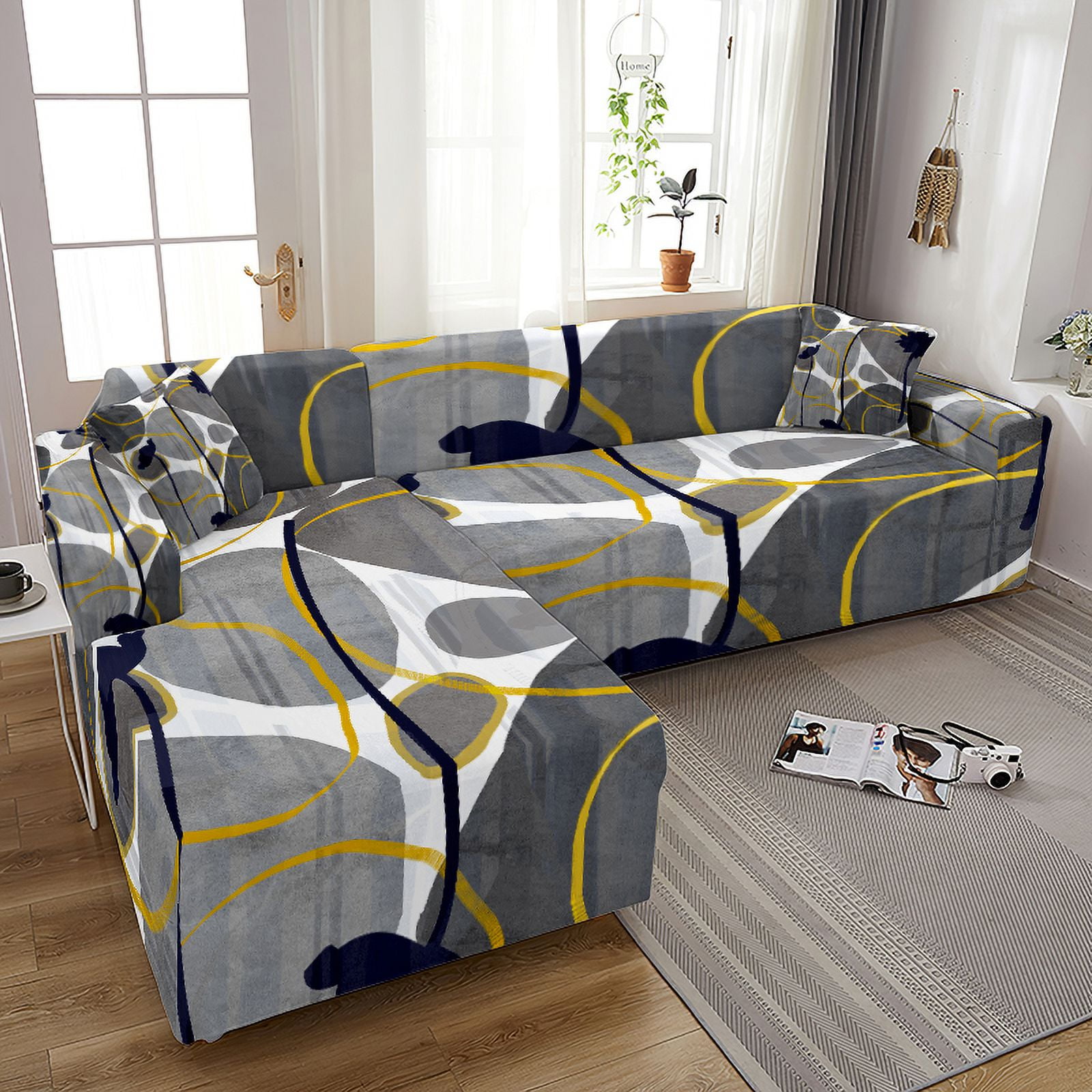 Elastic Sofa Cover Stretch Plaid Sofa Covers for Living Room Fully-wrap ...