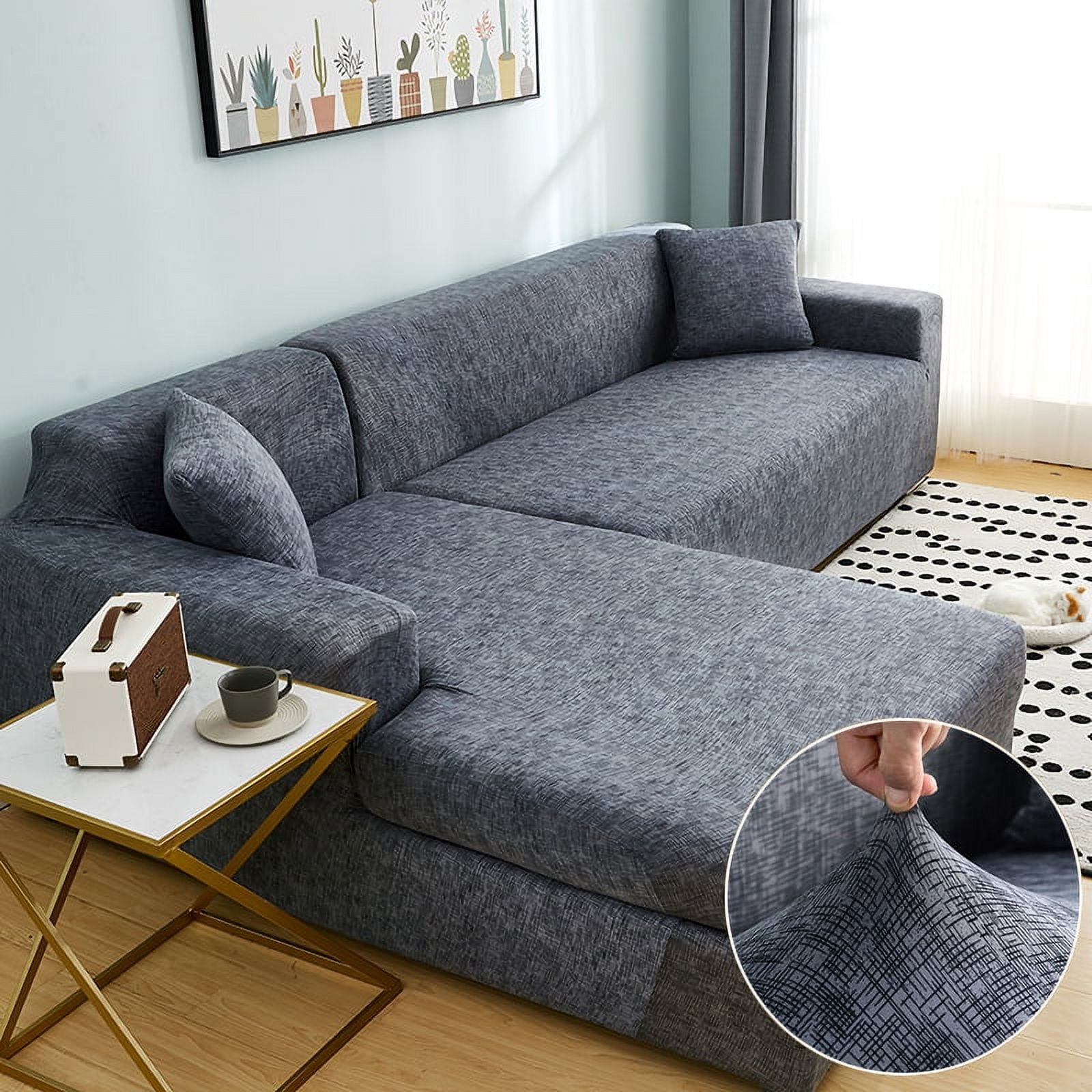Elastic Sofa Cover Stretch Sectional Corner Couch Cover Universal Cover ...