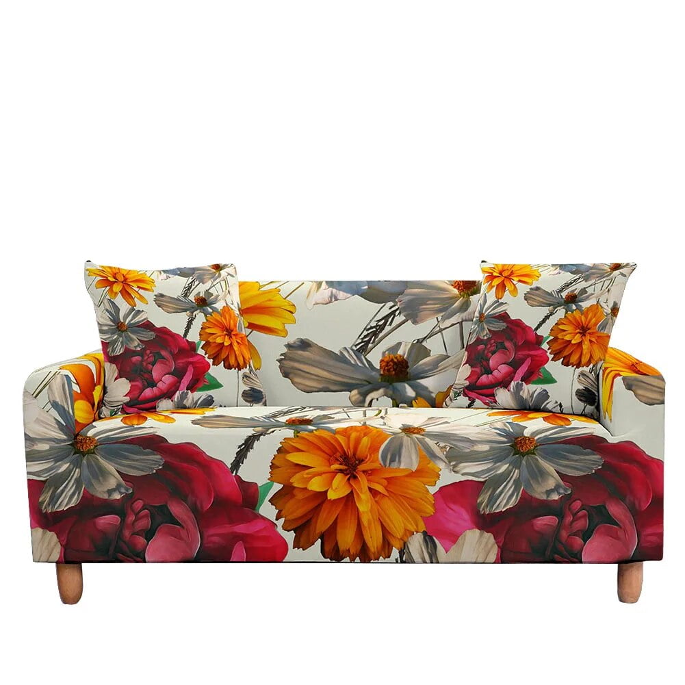 Elastic Sofa Cover for Living Room 3D Flower Print Slipcover Sectional ...