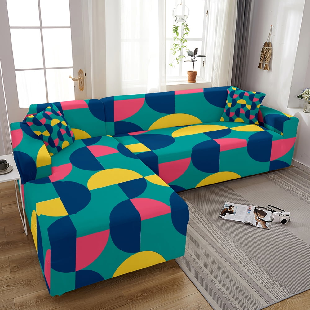Elastic Sofa Cover for Living Room Adjustable Geometric Sofas Chaise ...