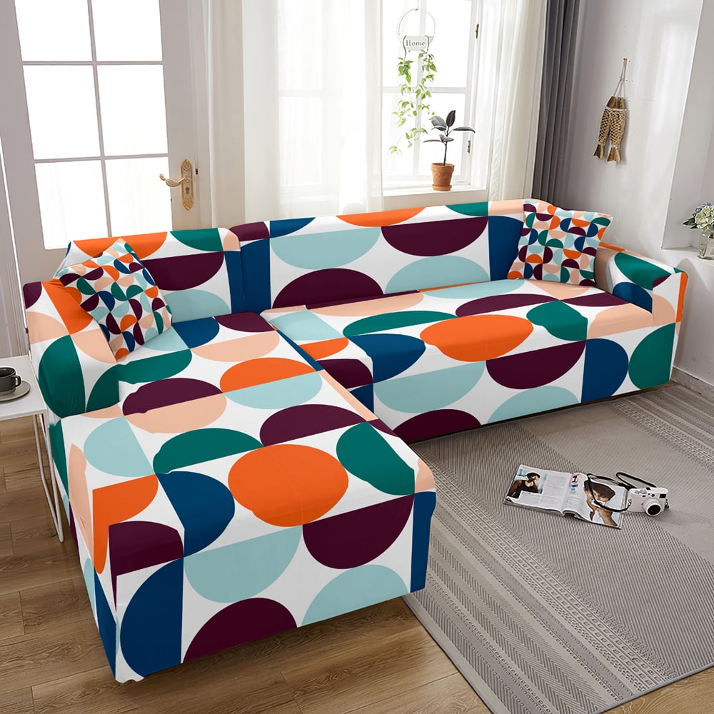 Elastic Sofa Cover for Living Room Adjustable Geometric Sofas Chaise ...