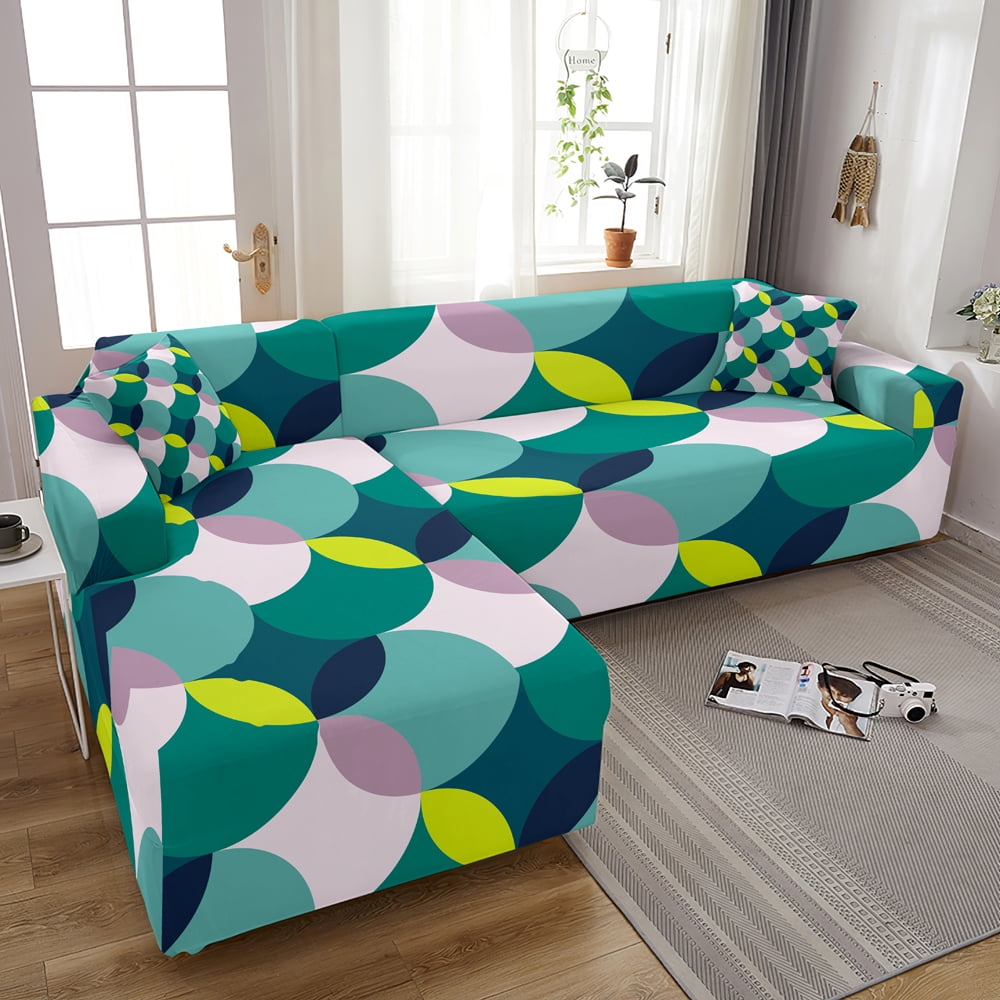 Elastic Sofa Cover for Living Room Adjustable Geometric Sofas Chaise ...