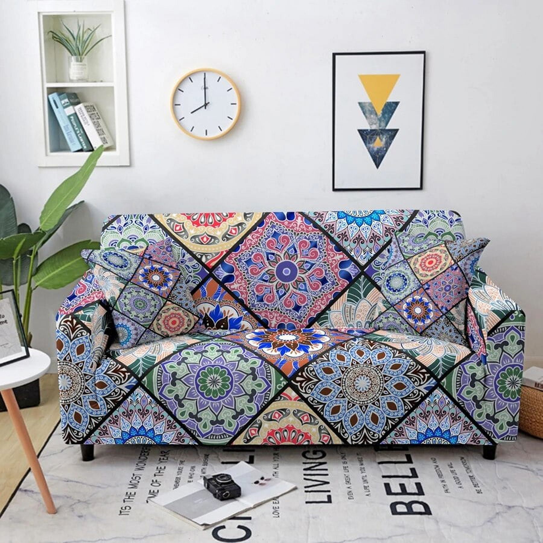 Elastic Sofa Cover for Living Room Bohemia Stretch Slipcover Mandala ...