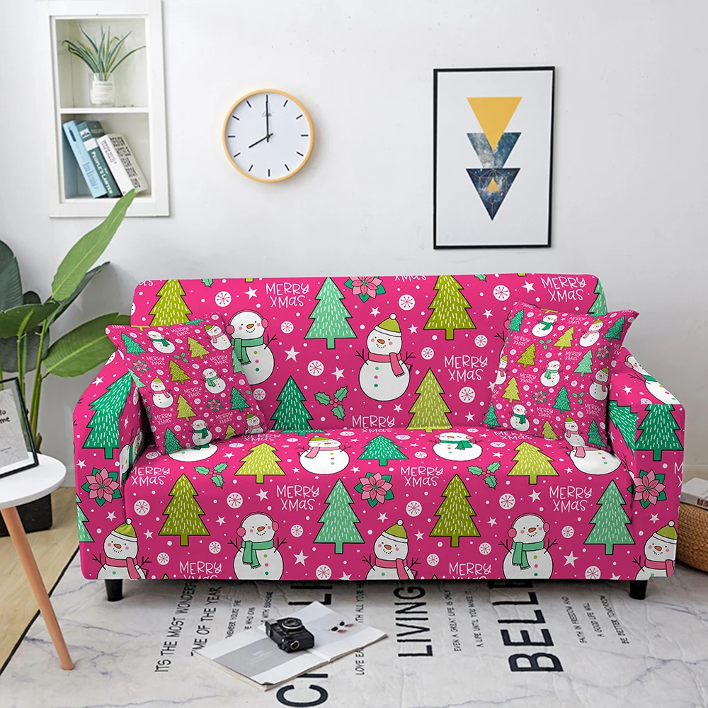 Elastic Sofa Cover for Living Room Christmas Slipcover Corner Sofa ...