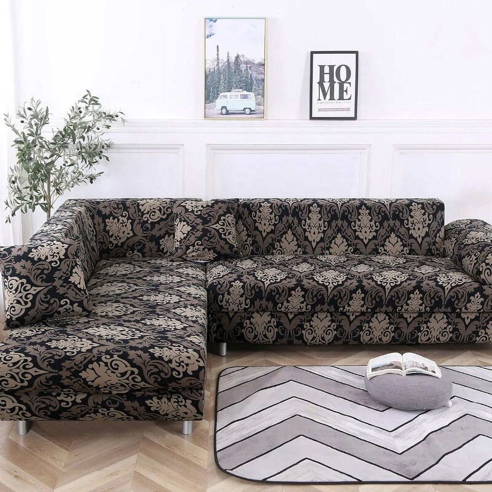 Elastic Sofa Cover for Living Room Geometric Couch Cover Corner L ...