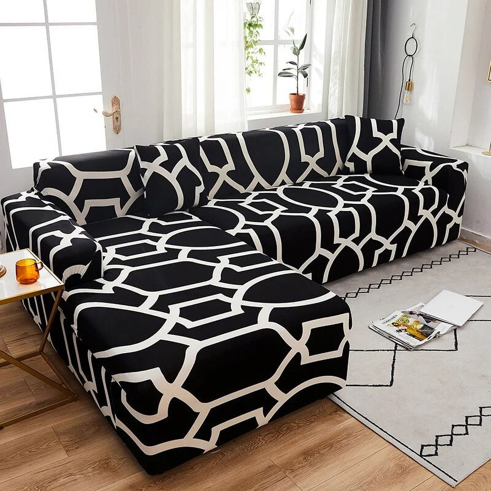Elastic Sofa Cover for Living Room Geometric Couch Cover Corner L ...