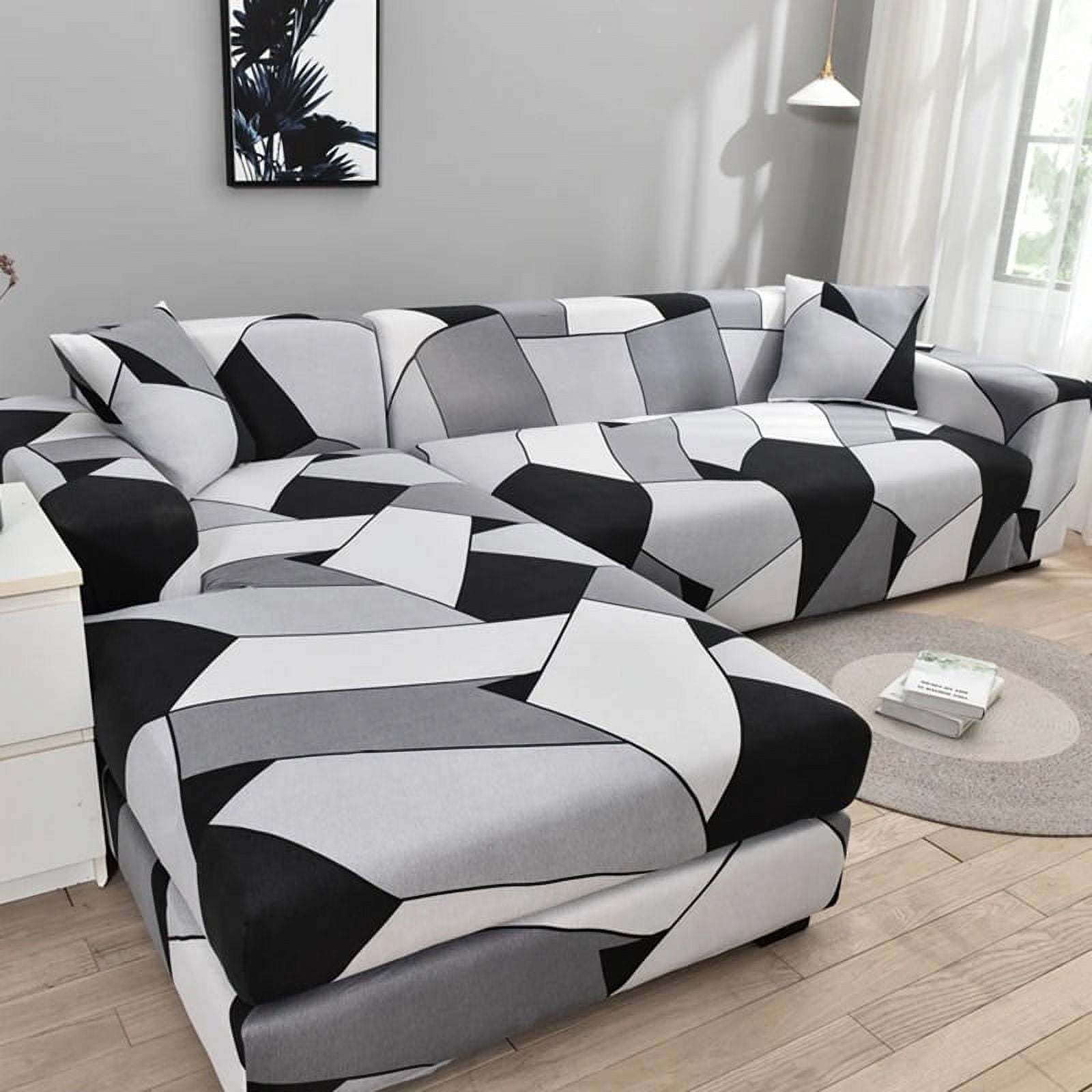 Elastic Sofa Cover for Living Room Geometric Couch Cover Corner L ...