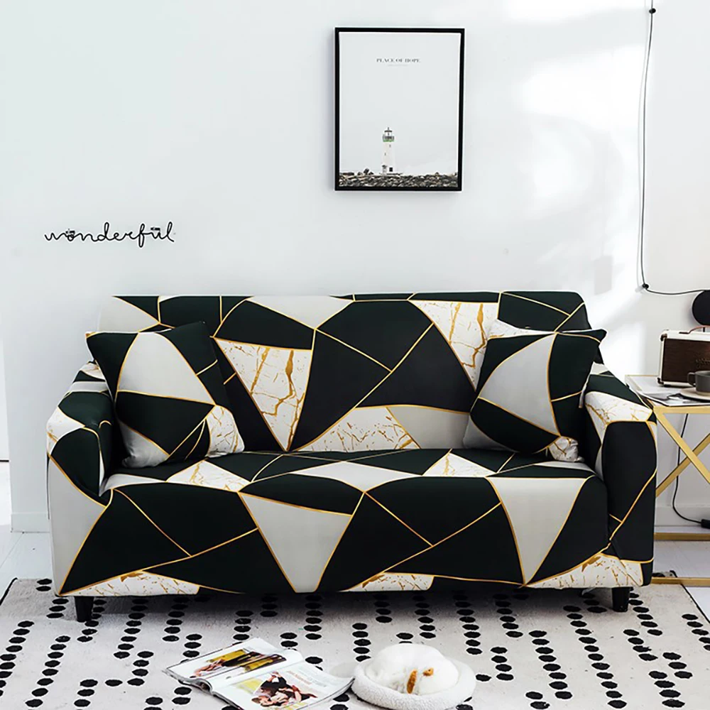 Elastic Sofa Cover for Living Room Geometric Couch Cover Pets Corner L ...
