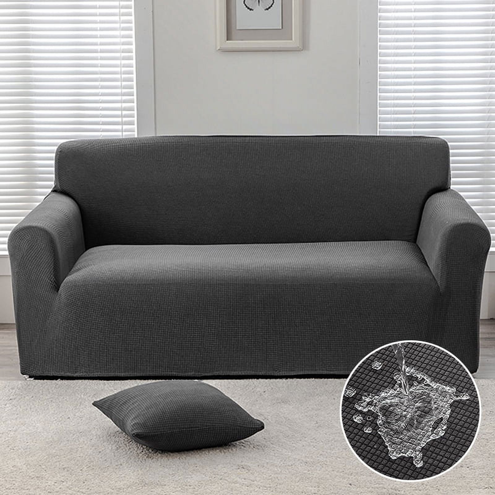 Elastic Sofa Cover for Living Room Monochromatic Waterproof Corn Velvet ...
