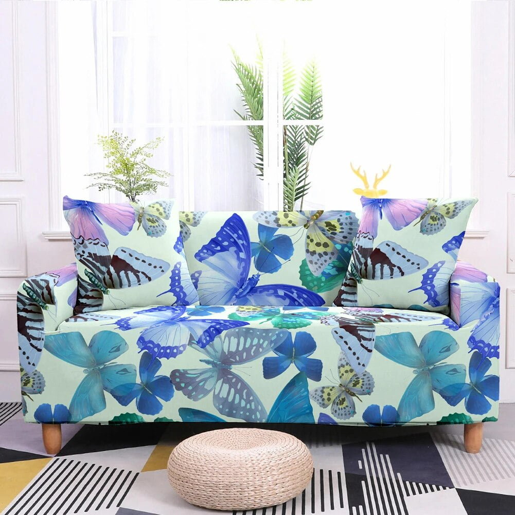 Elastic Sofa Covers for Living Room Butterfly Print Stretch Slipcovers ...