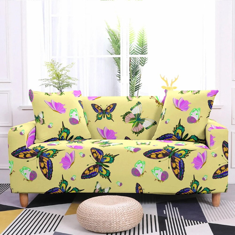 Elastic Sofa Covers for Living Room Butterfly Print Stretch Slipcovers ...
