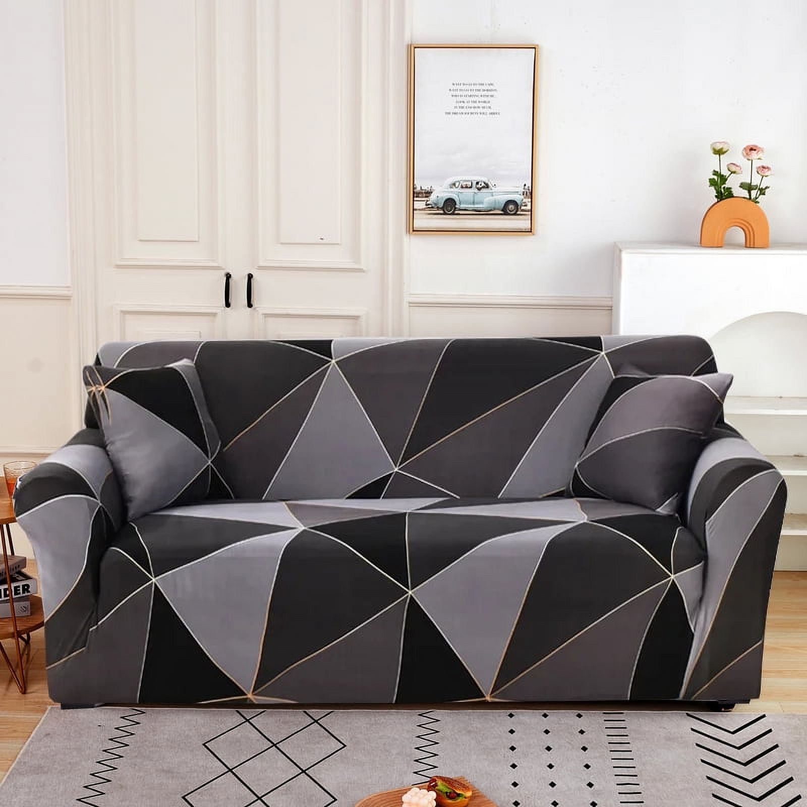 Elastic Sofa Covers for Living Room Geometric ArmChair Loveseat Couch ...