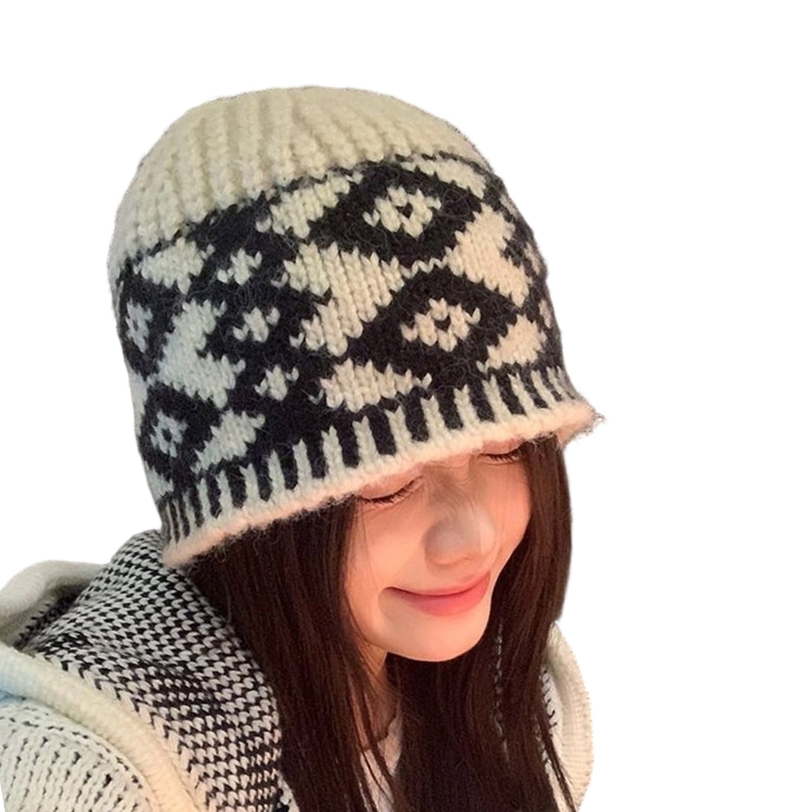 Elastic Soft Knitted Hat for Women Winter Warm Head Cover Pullover ...