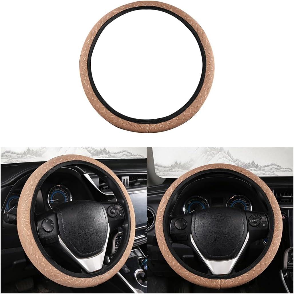 Elastic Stretch Car Steering Wheel Cover, Breathable Microfiber Ice ...
