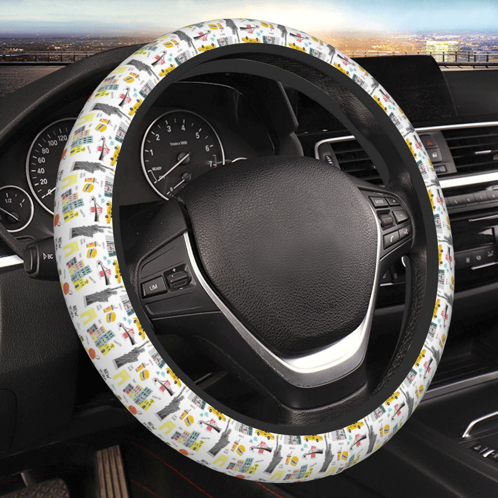 Elastic Stretch Steering Wheel Cover for Women Men New York Anti - Slip ...