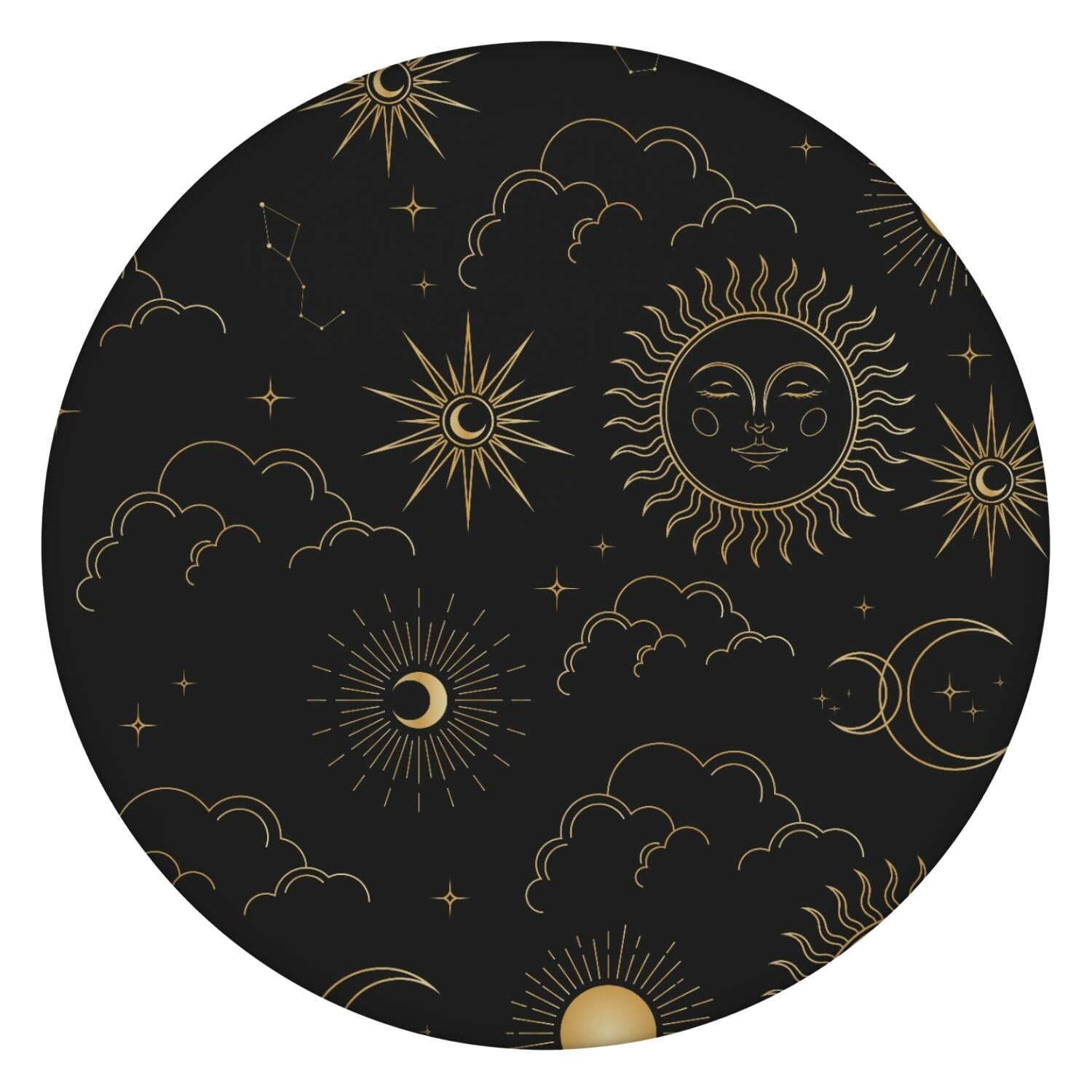 Elastic Table Cover Gothic Steampunk Cosmic Moon Sun Map Design ...