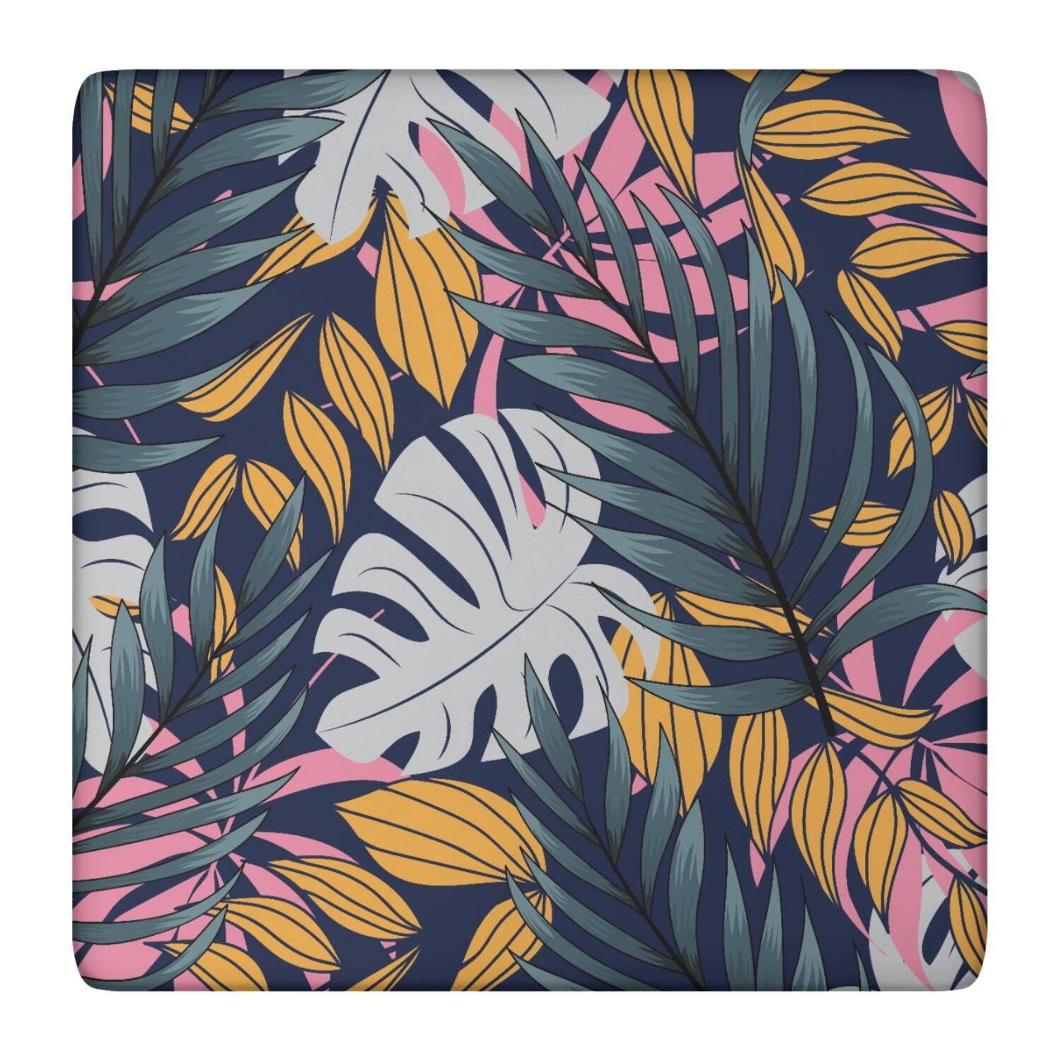 Elastic Table Cover Square Tablecloth with Vibrant Palm Inspired and ...