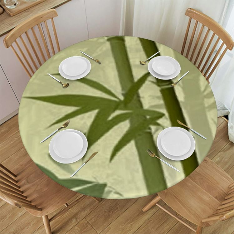 Elastic Tablecloth, Bamboo Decorative Fabric Table Cover for, rain ...