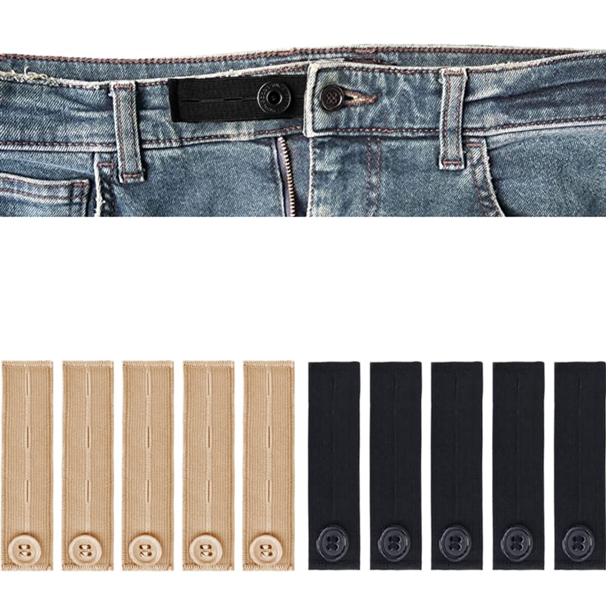 Elastic Waist Extenders , Adjustable Waistband Expanders for Men and ...