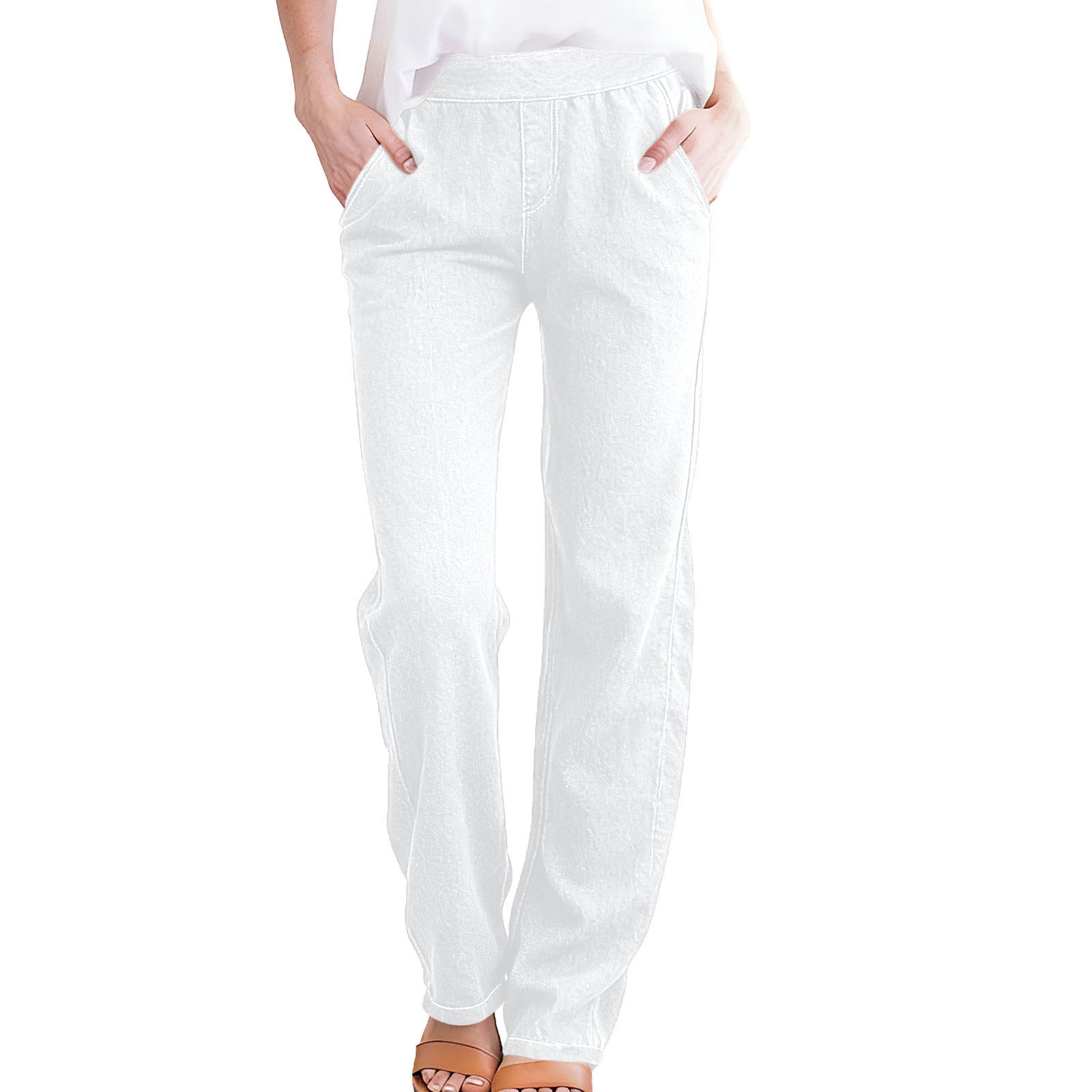 Elastic Waist Jeans for Women Pull on Denim Pants Elastic Waist High ...