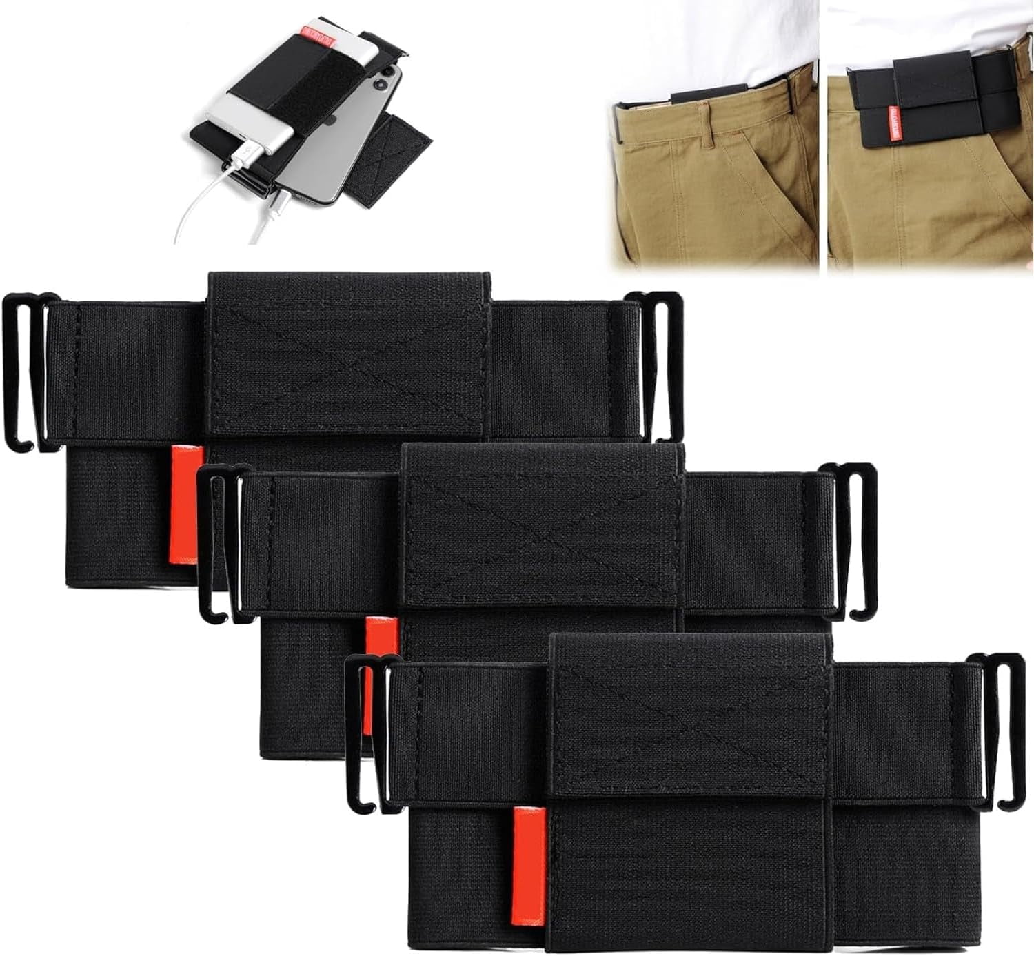 Elastic Waist Phone Bag, Money Belts for Travel Women Hidden, Exercise ...