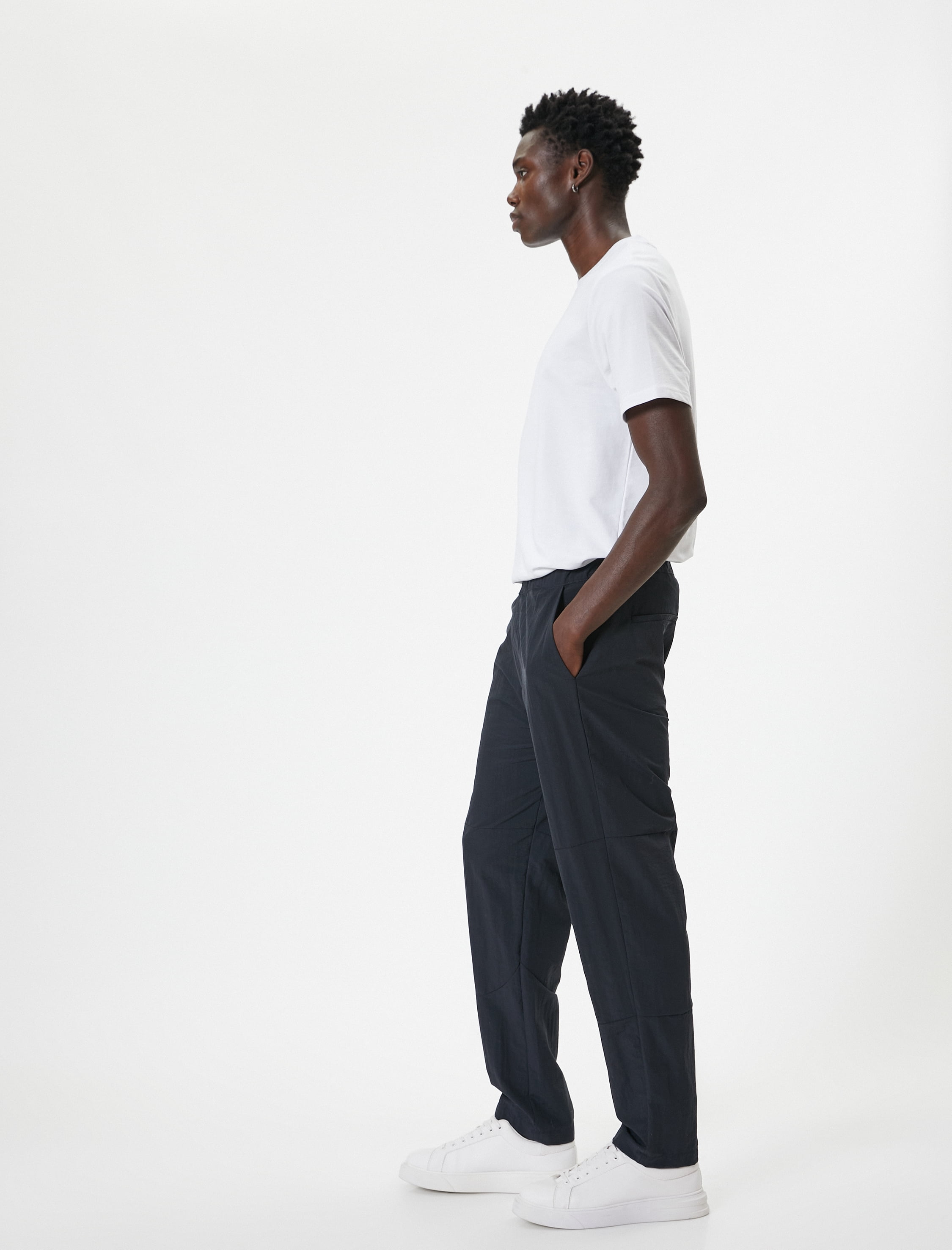 Elastic Waist Seam Detail Trousers - Walmart.com