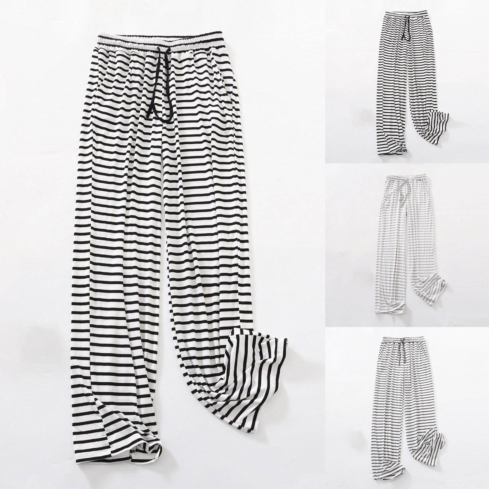 Elastic Waist Sweatpants Women Loose Fit Lounge Pants Long Solid Color ...