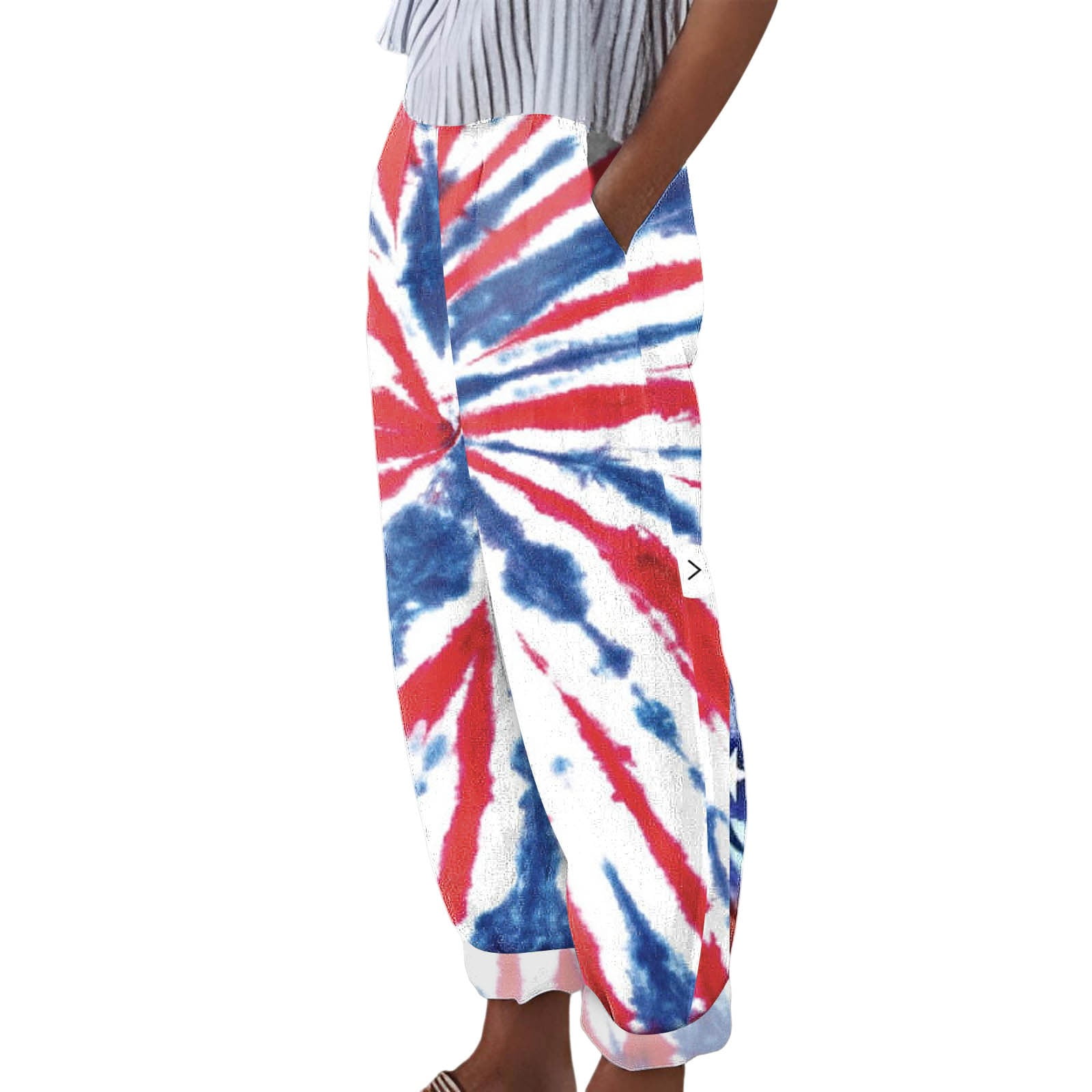 Elastic Waist Sweatpants Women's Casual Independence Day American Flag ...