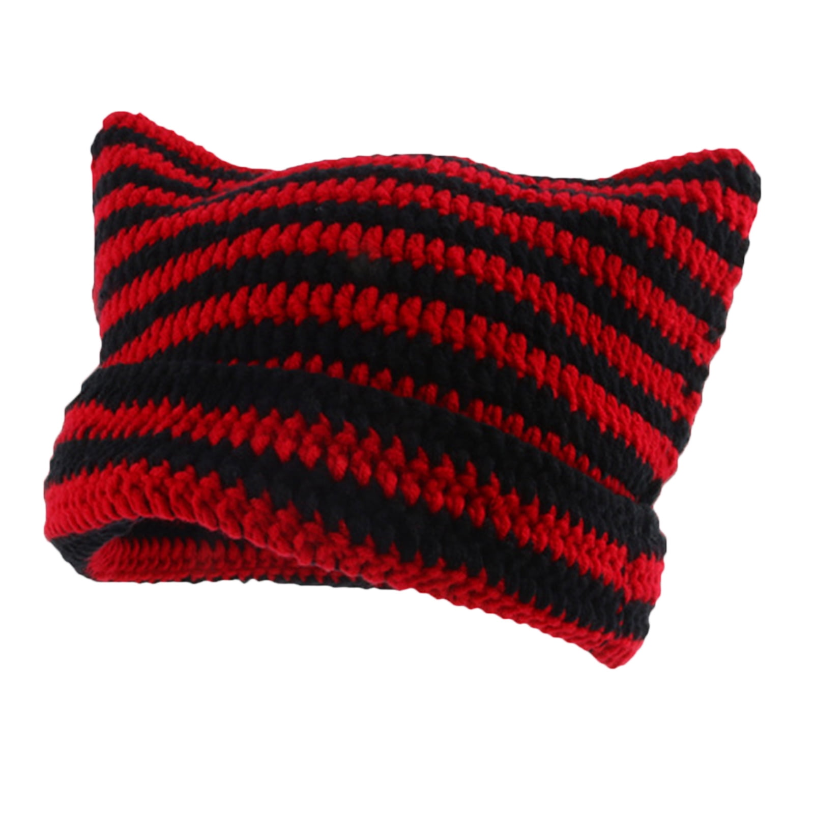 Elastic Windproof Winter Hat Color Matching Knitted Hats for Women Men ...