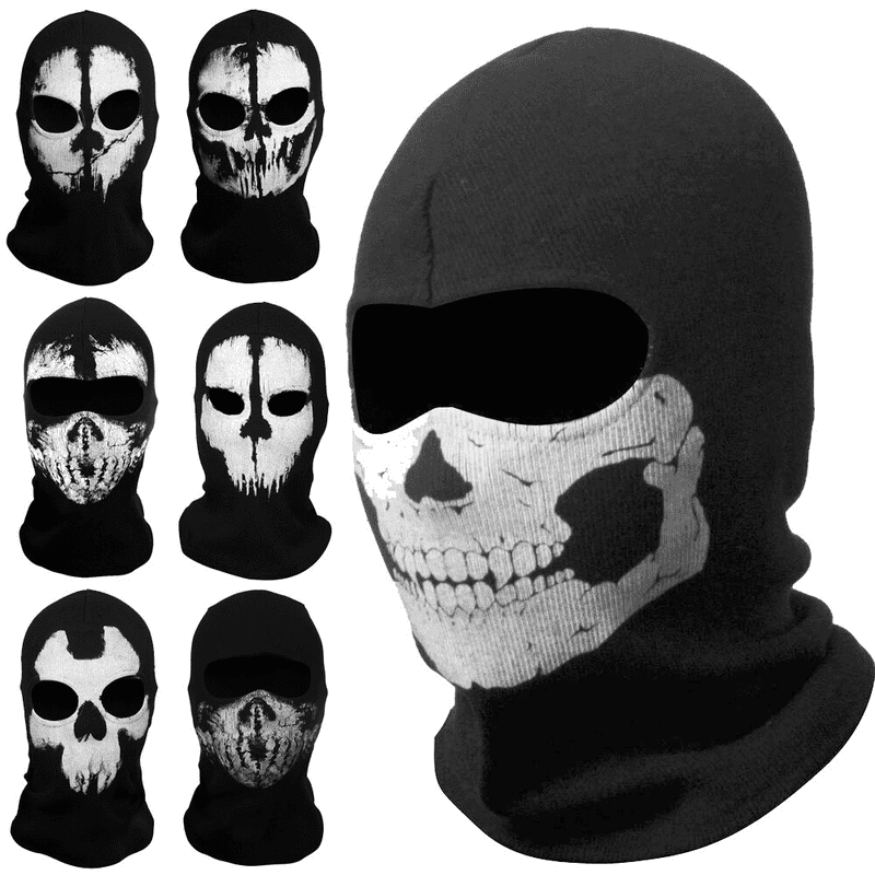 Elastic and Adjustable Fit Motorcycle Game Balaclava Hood Ghost Skull ...