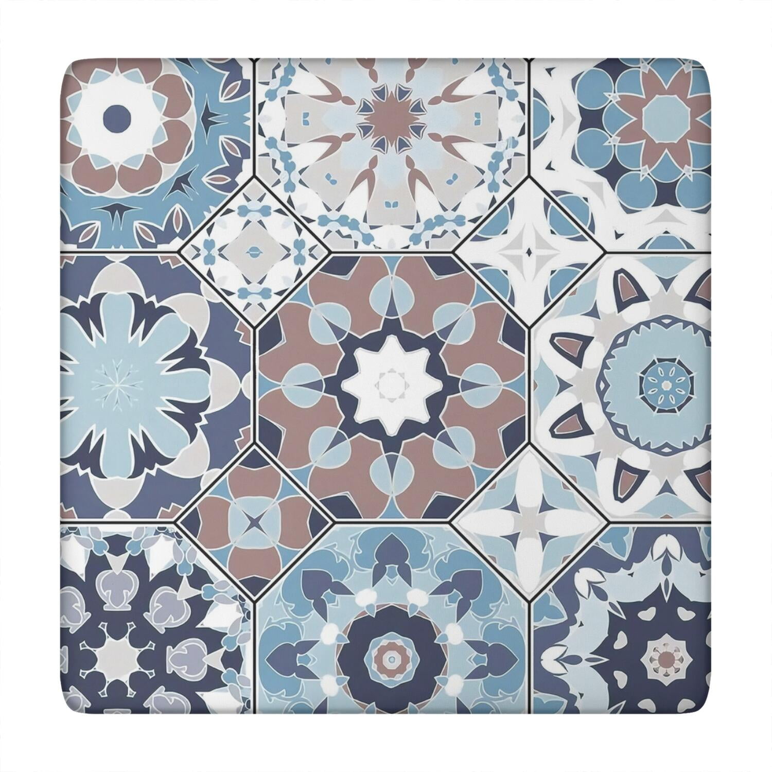 Elastic edge floral pattern table cover featuring boho motifs, perfect ...