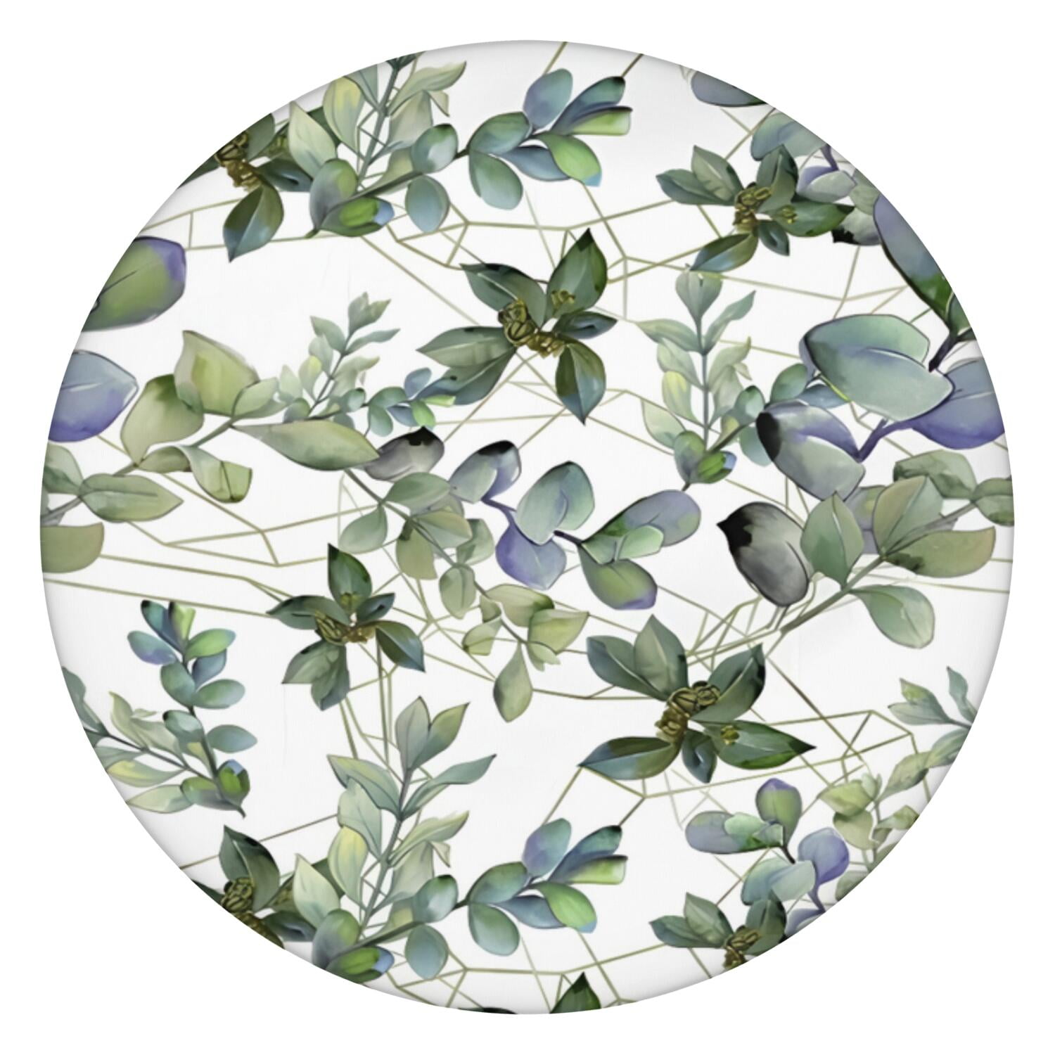 Elastic edge round table cover with durable polyester, fits 44-52 inch ...