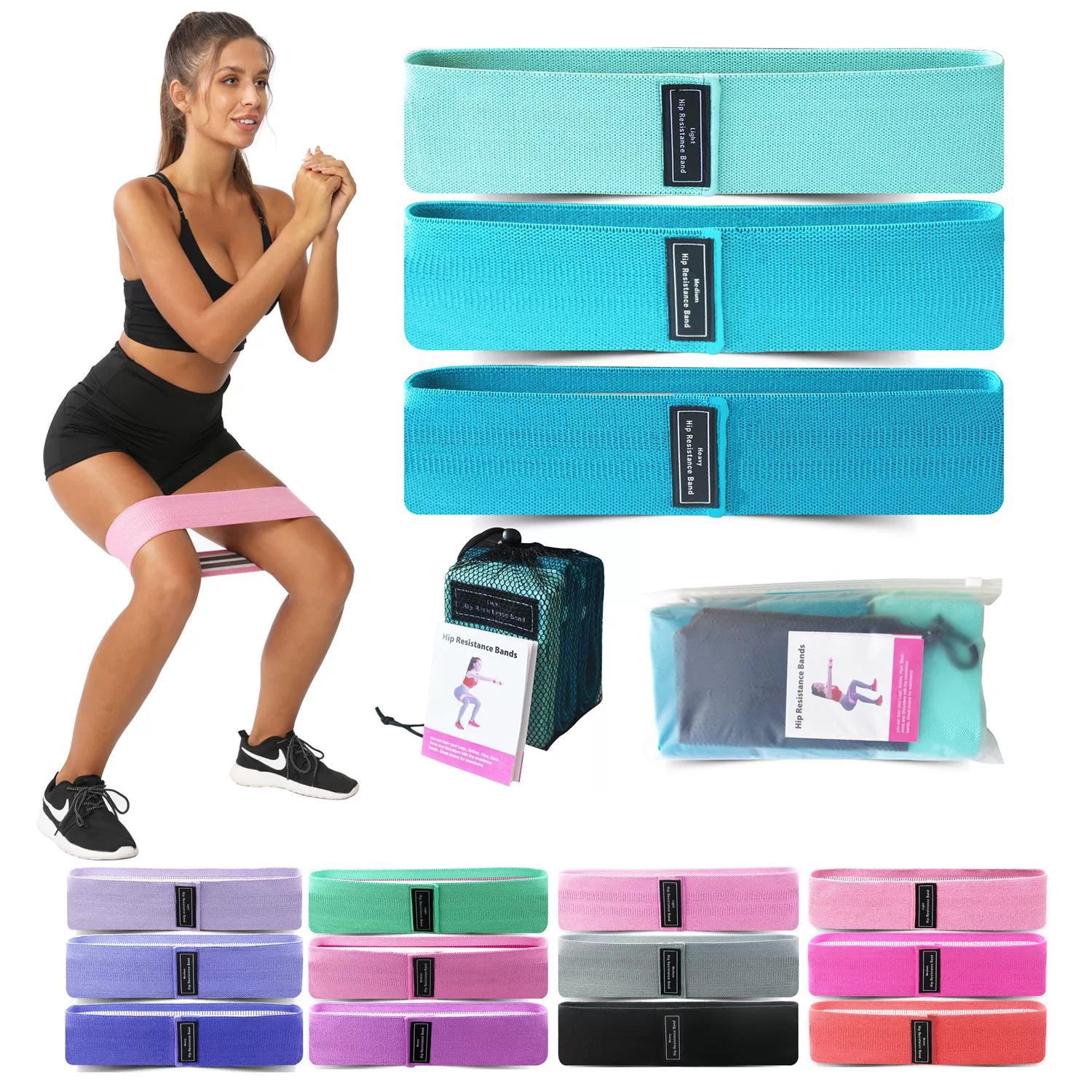 Elastic squat resistance band hip lift fitness pull band yoga stretch ...
