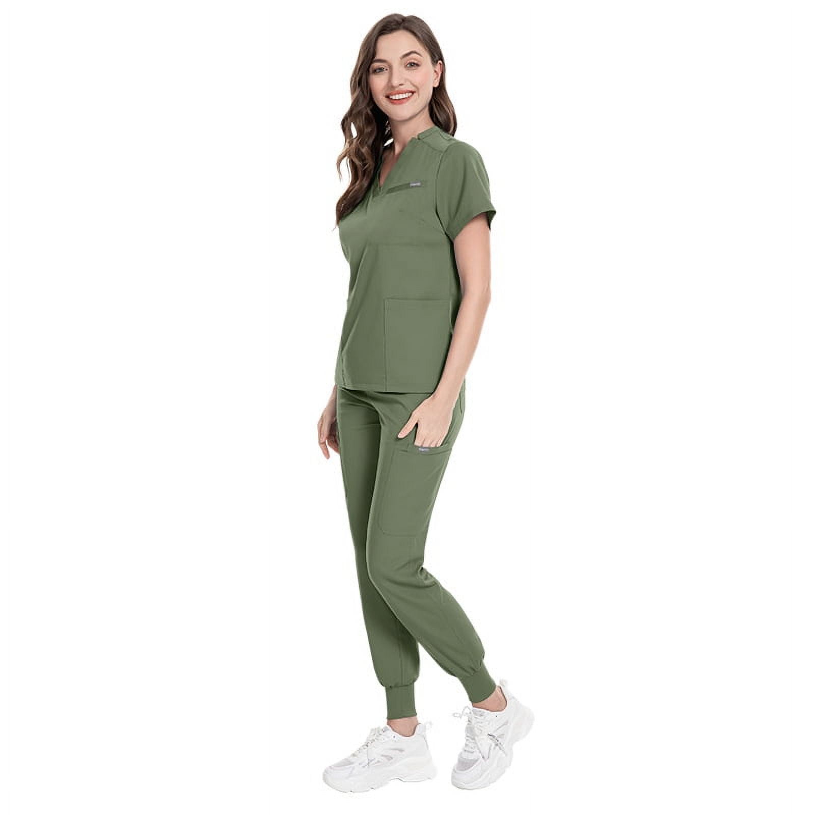 Elastic surgical clothes V-neck short sleeve hospital nurse suit female ...