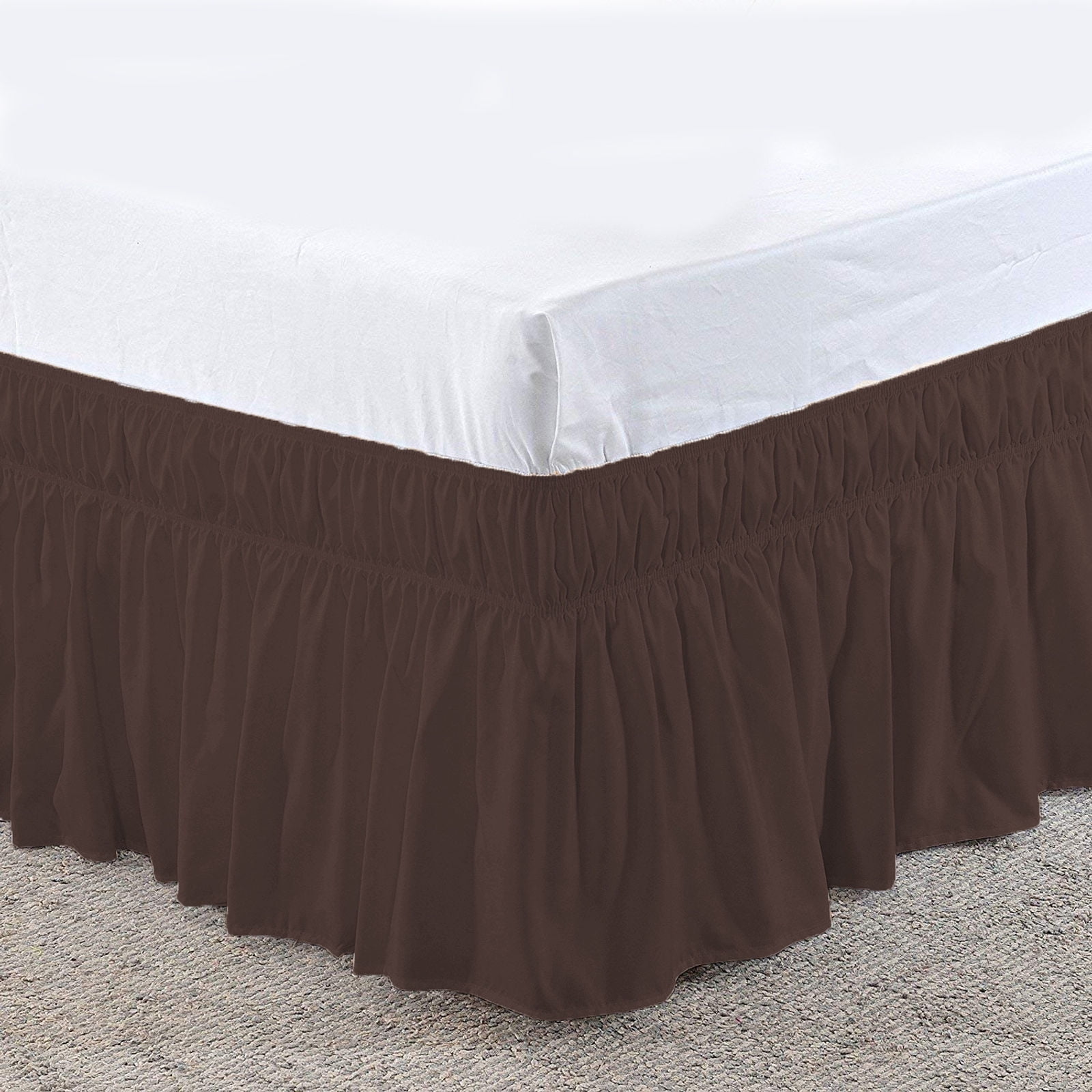 Elasticated Pleated Bed Base Cover,Fade Resistant Cozy Polyester Bed ...