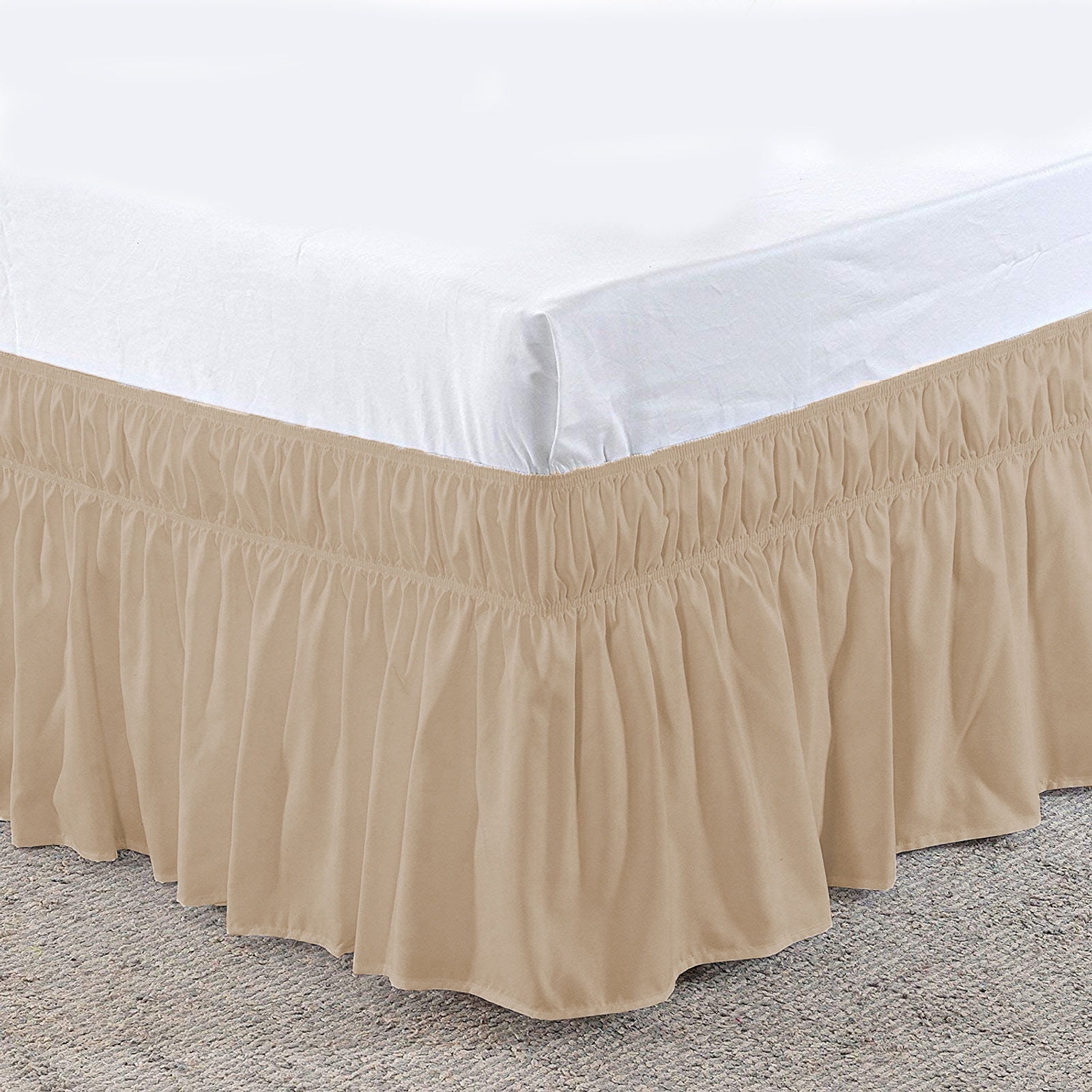 Elasticated Pleated Bed Base Cover,Fade Resistant Cozy Polyester Bed ...