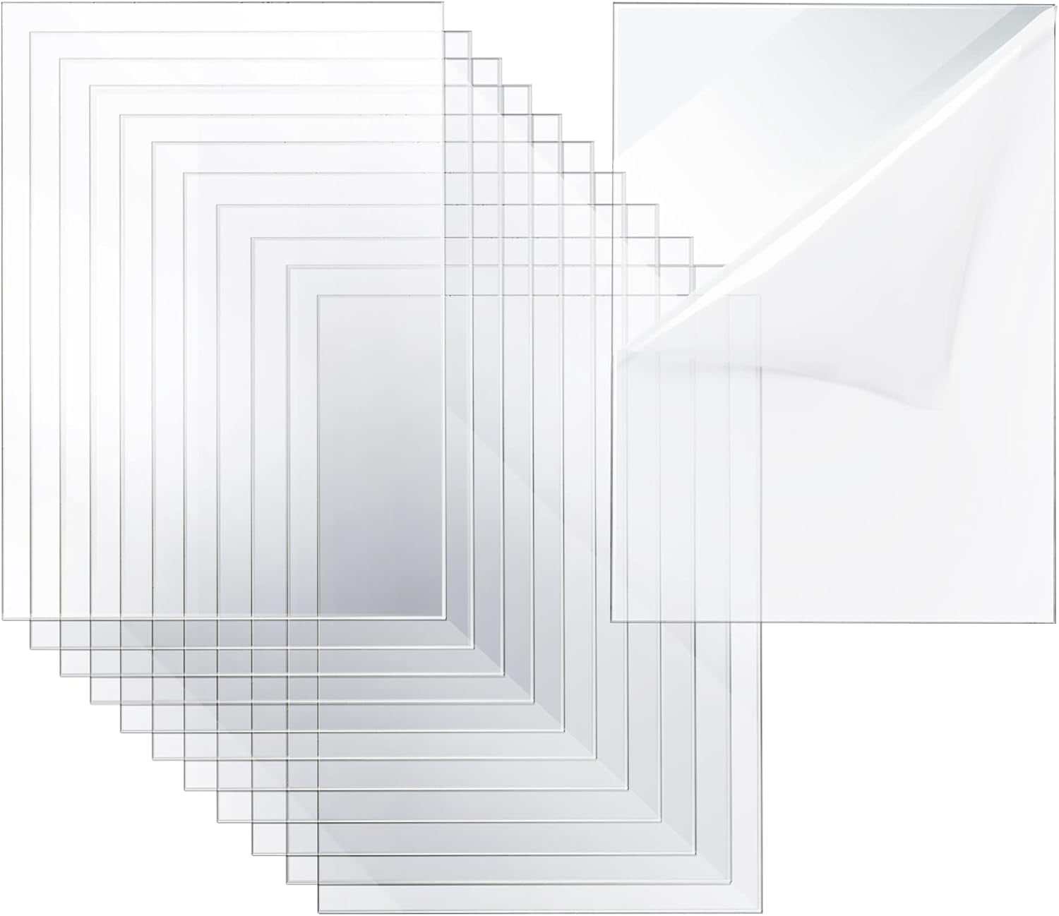 Elavain Clear Acrylic Sheets, 12 Pack Plexiglass Sheet 5x7 Replacement ...